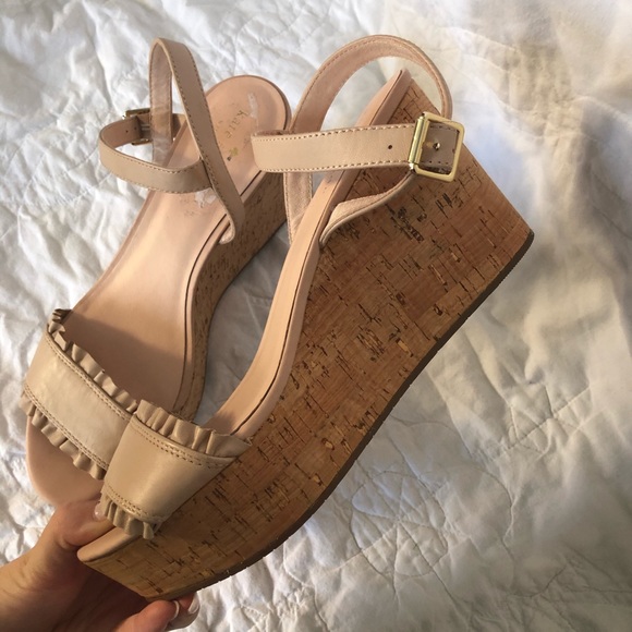 kate spade | Shoes | Kate Spade Pink Ruffled Wedges | Poshmark